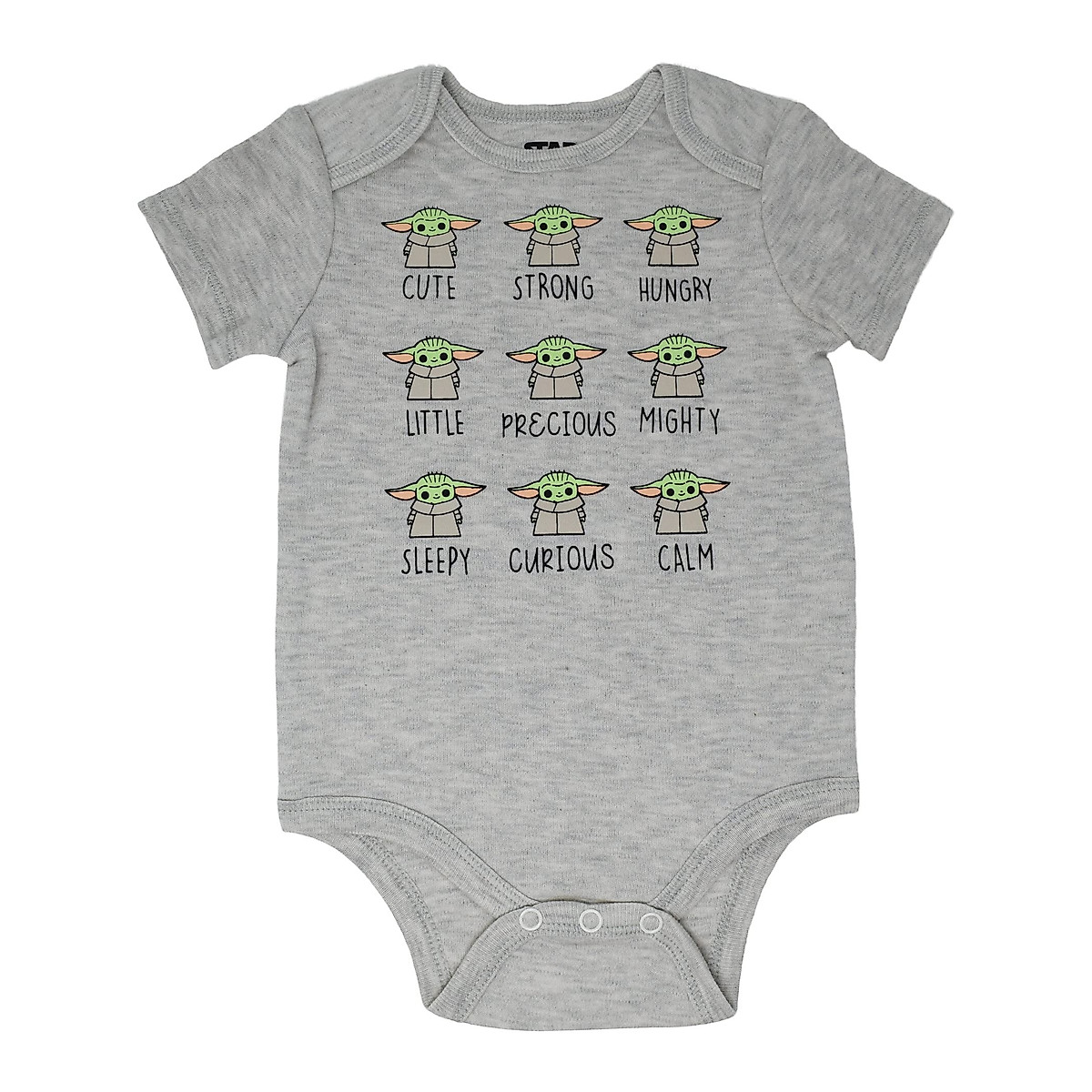 STAR WARS Baby Yoda Newborn Baby Boys 2 Pack Short Sleeve Baby Bodysuits Blue/White 3-6 Months