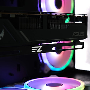 EZDIY-FAB GPU Holder,Graphics Card Brace Support,Video Card Holder,GPU VGA Bracket for Custom Desktop PC Gaming-3mm Aluminum-Black