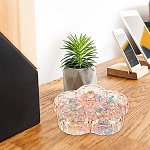 Cabilock Polypropylene Round Fruit Tray with Lid, Amber Plum Flower, 12-Inch