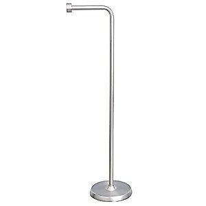 Amazon Basics Free Standing Bathroom Toilet Paper Holder Stand - Nickel
