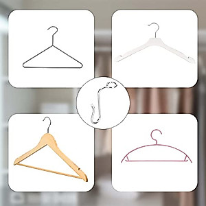 50 Pieces Clothes Hanger Connector Hooks Upgraded Metal Velvet Hanger Extender Hooks for Different Thickness Hangers, Organizer and Storage for Closet(Silver)