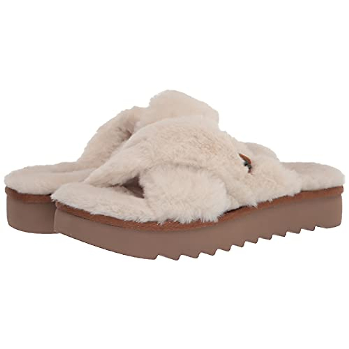 Koolaburra by UGG Women's Fuzz It Sandal, Natural, Size 11