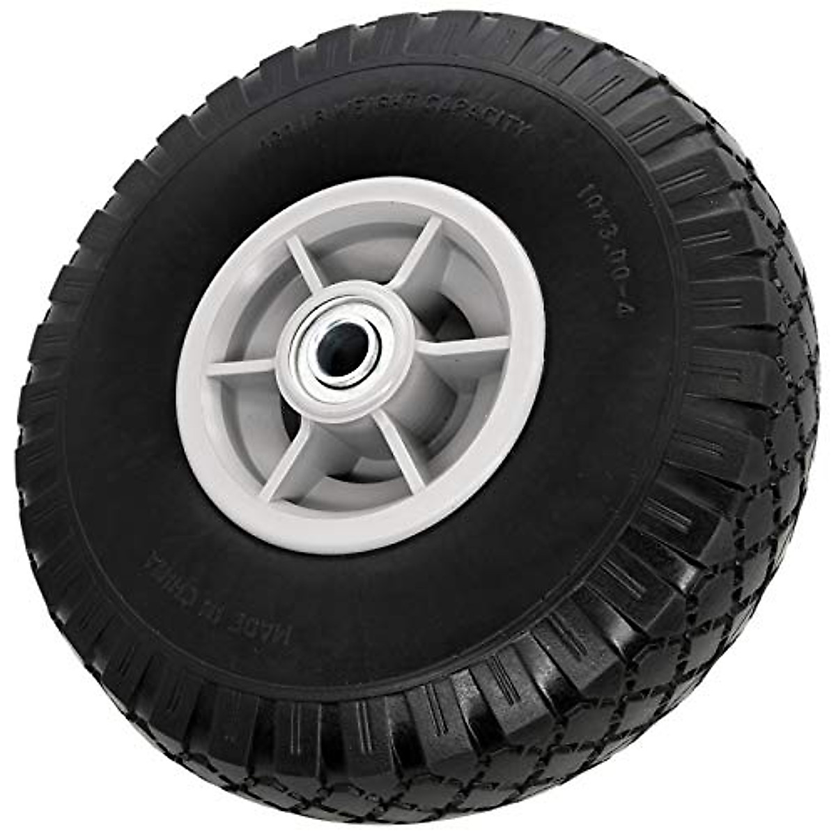 10" Flat Free Solid Tire Wheel,LIYYOO Flat Free Solid Rubber Replacement Tire for Garden Utility Cart Tires Snowblower Lawn Mower Wheelbarrow Generator Hand Cart (10" Diameter,5/8" Axle, 400 lb)