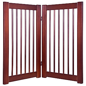 Giantex 30'' Configurable Folding Free Standing Panel Wood Pet Dog Safety Fence w/Gate (40'' W)