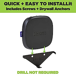 HIDEit Mounts R6 Mount for Roku Ultra (Released After September 2020) - Made in USA Mount Works with Roku Ultra - Compatible with Roku Ultra 2020, Roku Ultra 2021, and Roku Ultra 2022