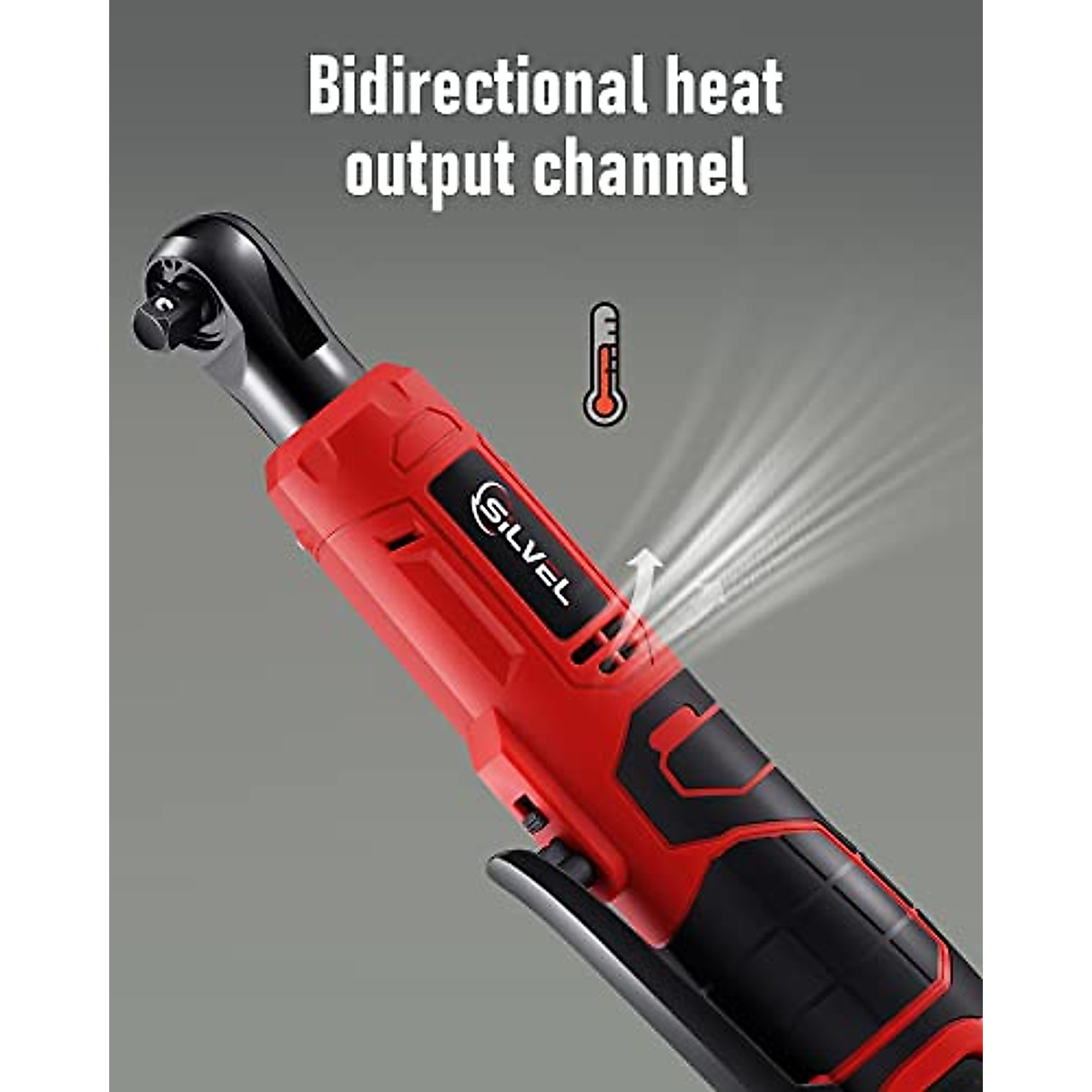 SILVEL 3/8" Cordeless Electric Ratchet Wrench Set, 12V 46 Ft-lbs Power Ratchet Kit With 2-Pack 2.0 Ah Lithium-Ion Batteries, 400 RPM Speed, 7 Sockets and 1/4" Adapter