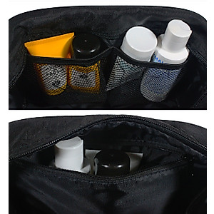 Slate Travel Waterproof Nylon Dopp Kit - Shaving Toiletry Bag Organizer (Black)
