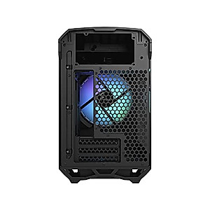 Fractal Design Torrent Nano RGB Black - Light Tint Tempered Glass Side Panels - Open Grille for Maximum air Intake - 180mm RGB PWM Fan Included - Type C - mITX Airflow Mini Tower PC Gaming Case