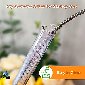 Straws for Stanley Cup, Straw for Stanley Cup 40 OZ, Replacement Straw for Stanley 40oz Tumbler, Tritan Straws with Straw Cleaner, 6Pack
