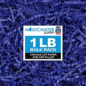 MagicWater Supply Crinkle Cut Paper Shred Filler (1 LB) for Gift Wrapping & Basket Filling - Royal Blue