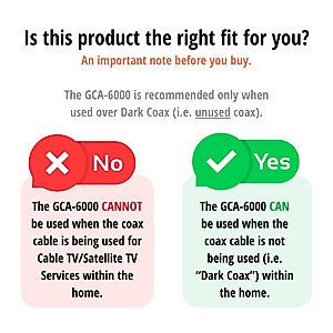 Comtrend G.hn Powerline 1200Mbps Ethernet Over Coaxial Kit I Enhanced Streaming and Gaming I 2 Unit Kit (GCA-6000KIT)