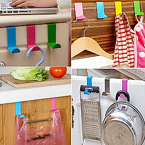 Baost 2 Pcs Stainless Steel Over The Door Hooks Z Shaped Hanging Hooks Bathroom Door Cabinet Back Hanger Hook Kitchen Space Saving Storage Organizer Rack for Towel, Hat, Coat Yellow