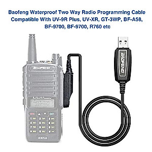 Original Baofeng USB Programming Cable PL2303 Chip Drive Free Win11 for BaoFeng Waterproof Two Way Radio UV-9R Plus (Including UV-9RPRO UV-9G GT-3WP UV-XR and Many More) USA Warranty Gmrs Radio