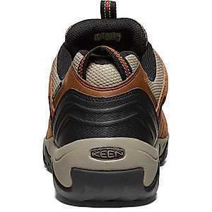 KEEN Men's Headout Low Height Waterproof All Terrain Hiking Shoes, Bison/Fossil Orange, 11