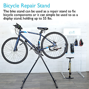 Lumintrail Bicycle Repair Stand with Tool Tray for Home Mechanics (Max 55 lbs), For Road Bikes, Foldable & Portable Design