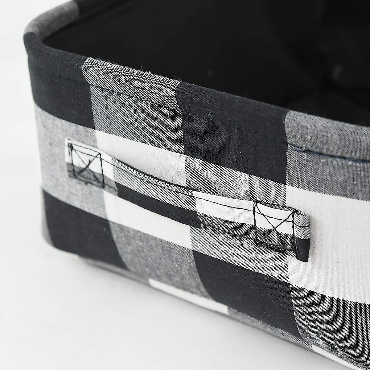 INough Christmas Buffalo Plaid Storage Basket Low Gifts Baskets Christmas Basket for Kids Collapsible Toy Basket Farmhouse Decor Christmas Gifts Toy Box for Baby/Office/Bedroom