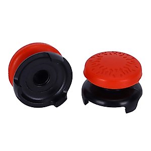 Lazmin112 2Pcs Thumbstick Soft Silicone Cover Grip Stick Joystick Controller Gamepad Key Cap,Wireless Controllers Silicone Analog Thumb Grip Stick Cover,for PS5(red)