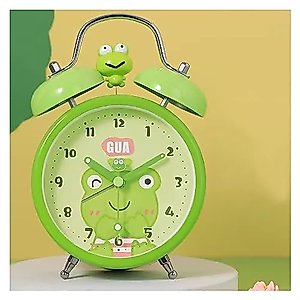 HEGZA Analog Alarm Clock Frog Alarm Clock for Kids, Green Twin Bell Alarm Clock for Bedroom Decoration, Loud Analog Alarm Clock for Toddlers Kids Alarm Clocks (Color : B)