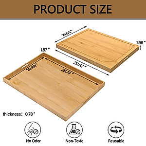 YUHFERA Stove Cover Board for Gas Stovetop - Noodle Board Electric Stove Cover for RV Stove Top, Extra Countertop Space for Kitchen Stovetop (Bamboo)
