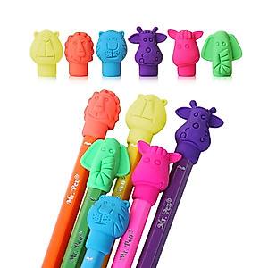 Mr. Pen- Erasers, Cap Erasers, 60 Pack, Animal Eraser Caps, Erasers for Kids, Pencil Eraser, Pencil Erasers Toppers, Eraser Pencil, Cute Erasers, Colorful Erasers, School Supplies, Pencil Top Erasers