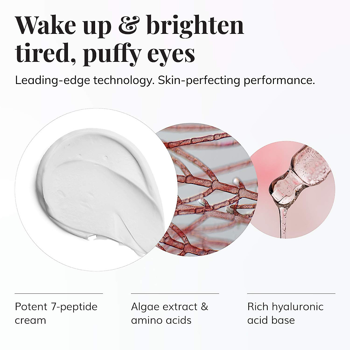 Le Mieux Eye Wrinkle Corrector Cream - Hyaluronic Acid Moisturizer for Eyes with 7 Potent Peptides & Amino Acids, Under Eye Corrector Cream (0.5 oz / 15 ml)