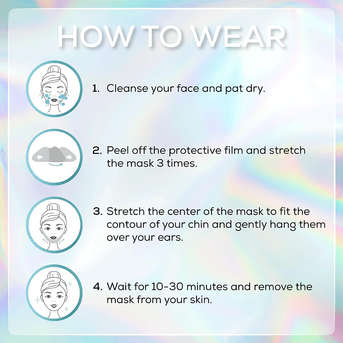 VENUS VISAGE V-Line Chin Mask, Moisturizing Double Chin Mask for Jaw Line Definition, Chin Strap for Double Chin for Women & Men, V Line Lifting Mask, Visually Sculpting Double Chin Strap (5-Pack)