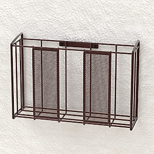 SimpleHouseware Over Cabinet Door Organizer, Mesh Bronze