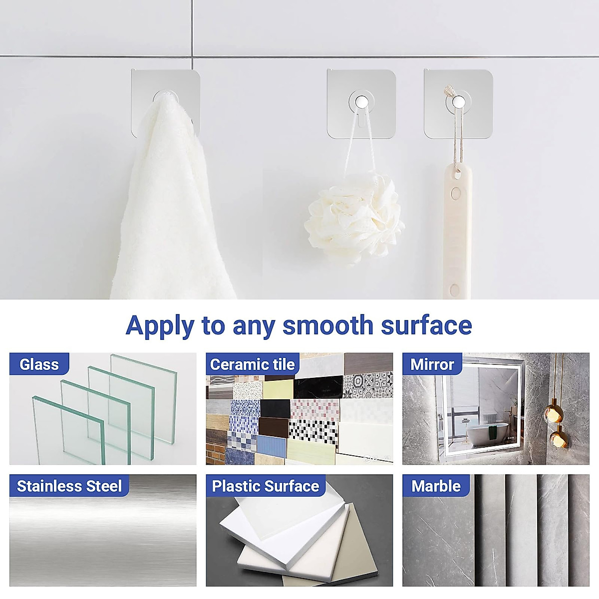 Picture Hangers Without Nails, Nail Free Wall Hangers,20 Counts Adhesive Wall Hooks for Hanging with Waterproof and Oilproof,13 lbs Load Max