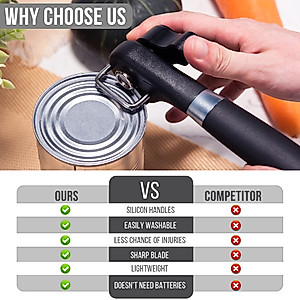 SALE-Can Opener Manual | Effortlessly Open Cans with our Smooth Edge Manual Can Opener – Heavy duty can opener with soft grip and durable Stainless Steel Design