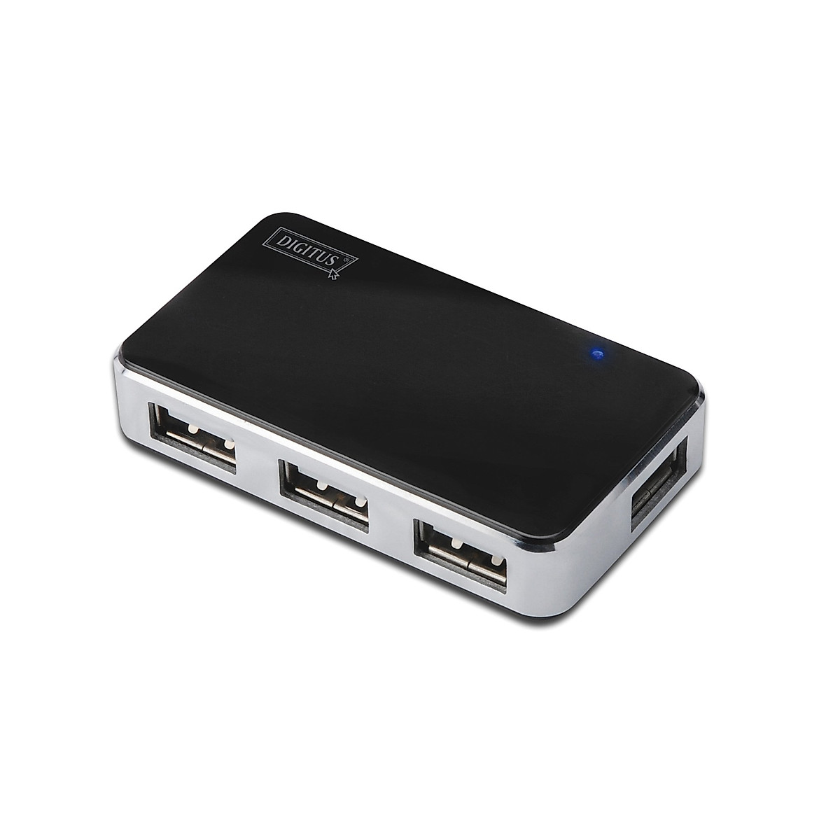 DIGITUS USB hub - 4 Ports - High-Speed USB 2.0-480 MBit/s - Plug&Play - Connection Cable 66 cm - Black
