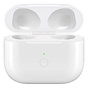 Wireless Charging Case Replacement - Compatible with AirPod 3, Qi-Certified for Air Pods 3rd Gen Charger Cases, Support Bluetooth Pairing Sync Button, 600 Mah Built-in Battery, Without Earbuds, White