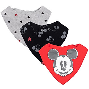 Disney Mickey Mouse Newborn Baby Boys Zip Up Sleep Play Coverall Bodysuits Pants Bibs and Hats 10 Piece 0-6 Months