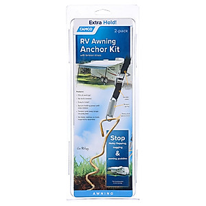 Camco 42593 Awning Anchor Kit with Pull Tension Strap