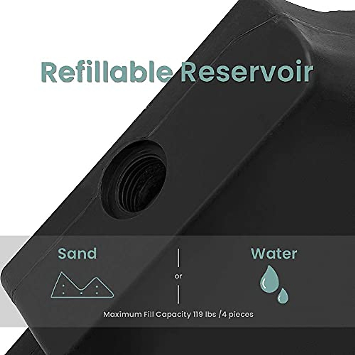 Crestlive Products 120 LBS 4Pcs Patio Offset Umbrella Base, Heavy Duty Plastic Cantilever Weights, Water & Sand Filled Octagon Umbrella Stand for Outdoor, Lawn, Garden (Black)