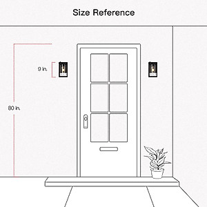 LAMPRESSION 2-Pack Black Outdoor Wall Light Fixtures, Dusk to Dawn Exterior Wall Lantern Sconce, 9" H Outdoor Porch Light Wall Mount with Clear Glass Shade