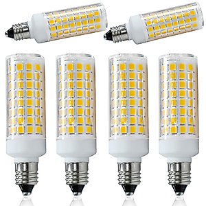 HAOGUAIS 6-Pack LED E11 Bulbs, E11 Mini Candelabra Base, Warm White 3000K 75W Halogen Equivalent, 120V 7W JD T3 T4 Corn Bulb Indoor Lighting