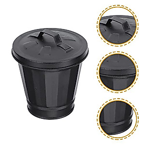 Toddmomy 2Pcs Mini Desktop Trash Can with Lid Small Waste Paper Bin Rubbish Basket Flower Holder Pot Planter Sundries Container Countertop Garbage Cans for Bathrooms Kitchens