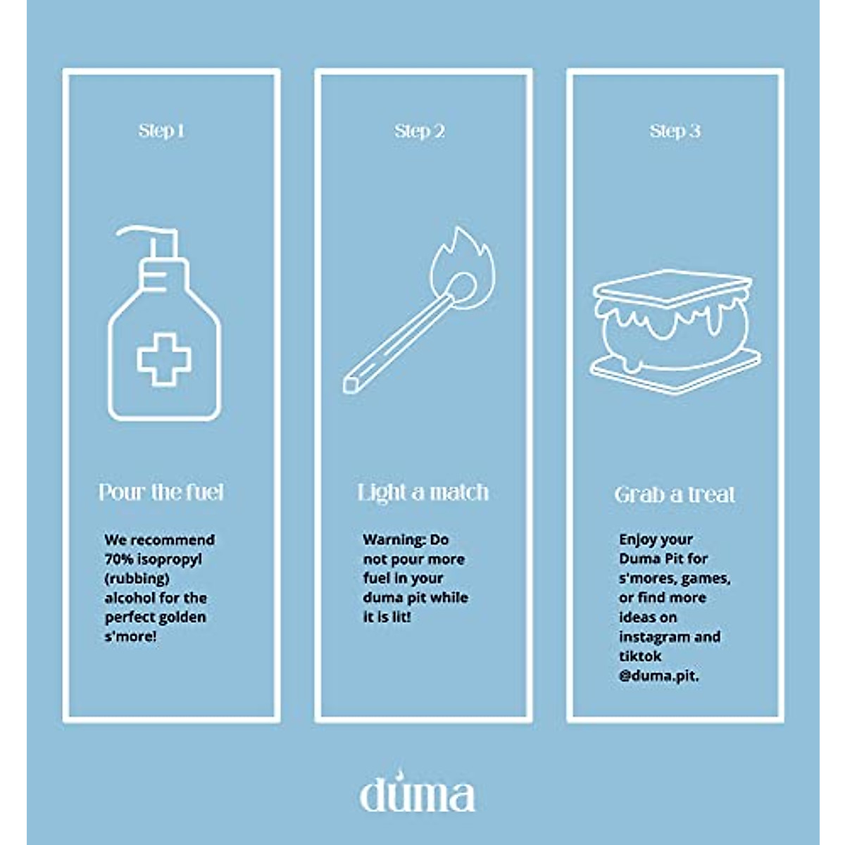 Duma Pit - Tabletop Fire Pit with 20+ Ideas Book & Snuffer, Concrete Portable Mini Fireplace, Outdoor Indoor Smores Maker, Ethanol Alcohol Table Top FirePit, Garden & Patio Decor