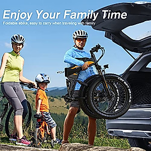 TotGuard 26" Fat Tire Electric Bike 500W 21.6MPH Ebike Foldable Adult Electric Mountain Bicycles with 48V 10Ah Battery and Lockable Suspension Fork