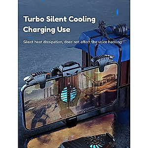 Phone Cooler Fan and Game Controller Triggers, Cellphone Radiators and Game Controller, Phone Cooler with Game Controller Triggers, Supports One Key Switching of Four Gear Modes