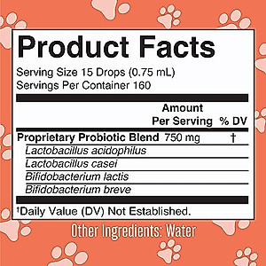 Dog Probiotic | USDA Organic Probiotic Dog | Probiotic for Dogs | Dog Probiotic for Digestive Support | Supplement for Gut Health & Beneficial Bacteria | Vegan | Non-GMO | Gluten Free | 4 Fl Oz
