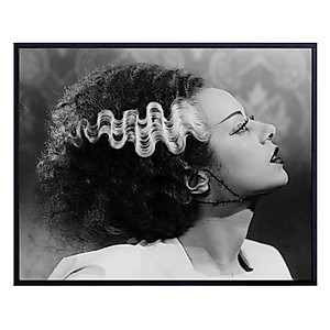 Bride of Frankenstein Decor - Funny Bathroom Wall Decor for Women - Frankenstein Poster 8x10 - Retro Restroom Decorations, Guest Bath Art Print Photo - Bridal Shower Gift - Home Theater Decor Unframed