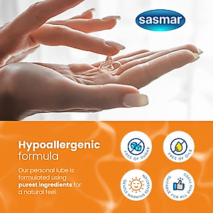 SASMAR Warming Lubricant Men, Women, Couples, Him, Her – Water Based Personal Lube - Long lasting Formula, Paraben Free, No Residue – Compatible With All Condoms & Toys - 2.3 oz