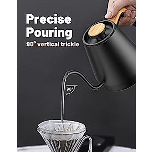 MeeLeya Electric Gooseneck Kettle with Variable Temperature Control, Pour Over Kettle for Coffee and Tea, Electric Kettle 1200 Watt, 0.8L (Black)