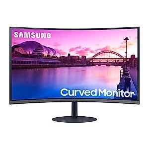 SAMSUNG 27-Inch S39C Series FHD Curved Gaming Monitor, 75Hz, AMD FreeSync, Game Mode, Advanced Eye Comfort, Frameless Display, Built in Speakers, Slim Metal Stand, LS27C392EANXGO, 2023, Black