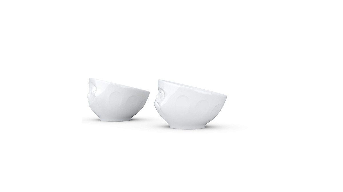 FIFTYEIGHT PRODUCTS Porcelain Egg Cup Set No. 3 - Fun Face Design
