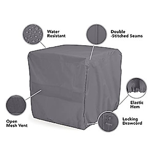 Covermates Square Patio Accent Table Cover - Water-Resistant Polyester, Mesh Ventilation, Patio Table Covers-Charcoal