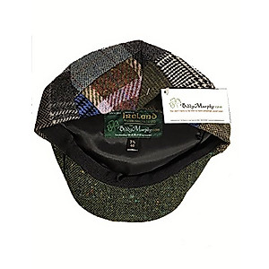 Biddy Murphy Irish Hats for Men Men's Flat Irish Hat Patchwork 100% Wool Made in Ireland Medium Multicolor