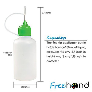 Precision Tip Applicator Bottle Four 1 Oz. Bottles and 12 Tips for Multi-Purpose Use