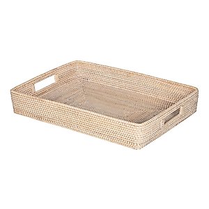 KOUBOO 1020048 Laguna Serving Tray, Off-White/Latte
